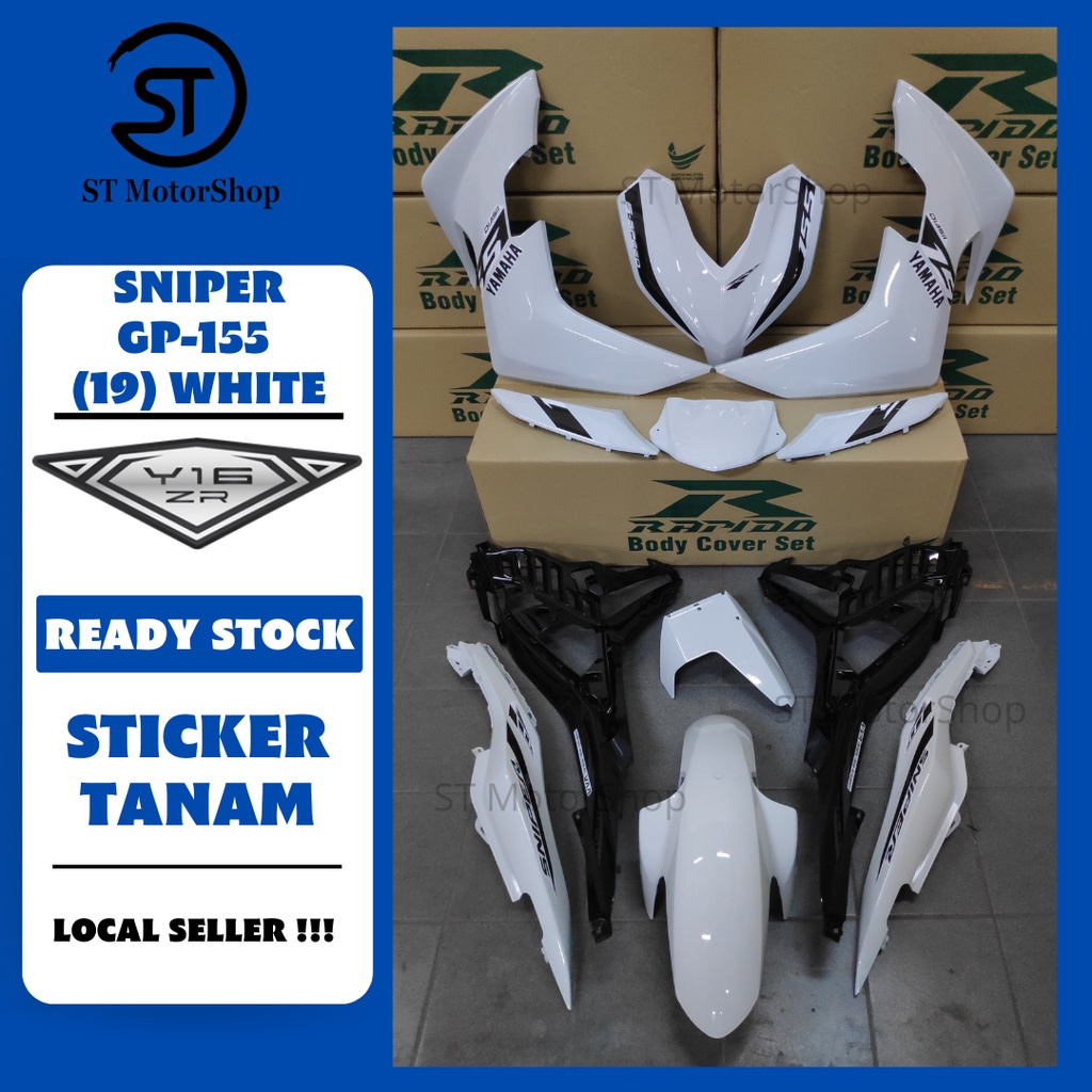 YAMAHA Y16 Y16ZR SNIPER GP-155 (19) WHITE COVER SET (STICKER TANAM ...