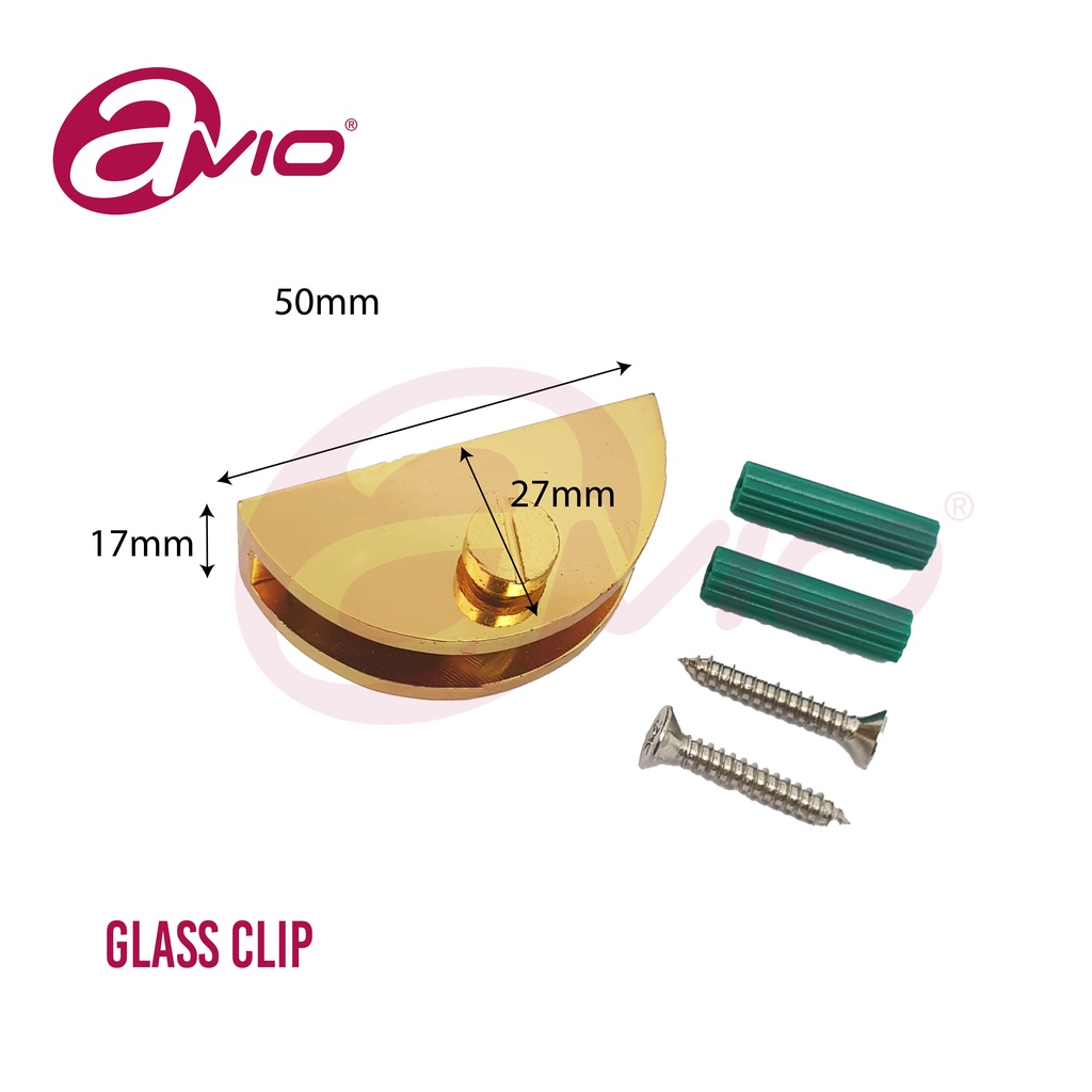Avio Gold Quality Half Shape Glass Clip Holder for Shelf Display Rack ...