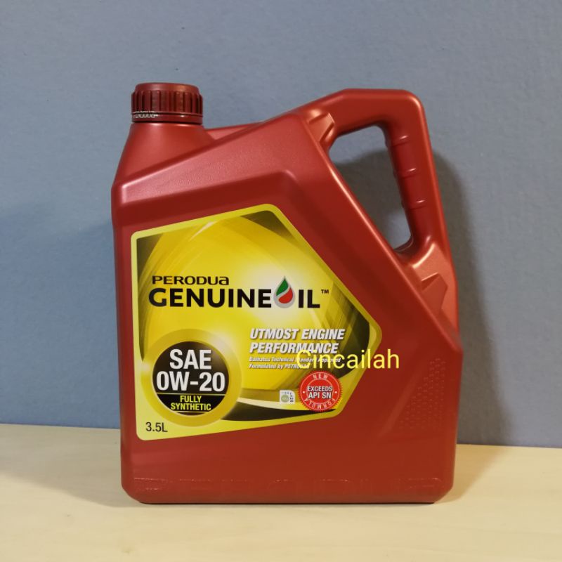 Original Perodua 0W20 Fully Synthetic 3.5L Myvi Alza Axia Bezza Aruz 0W ...