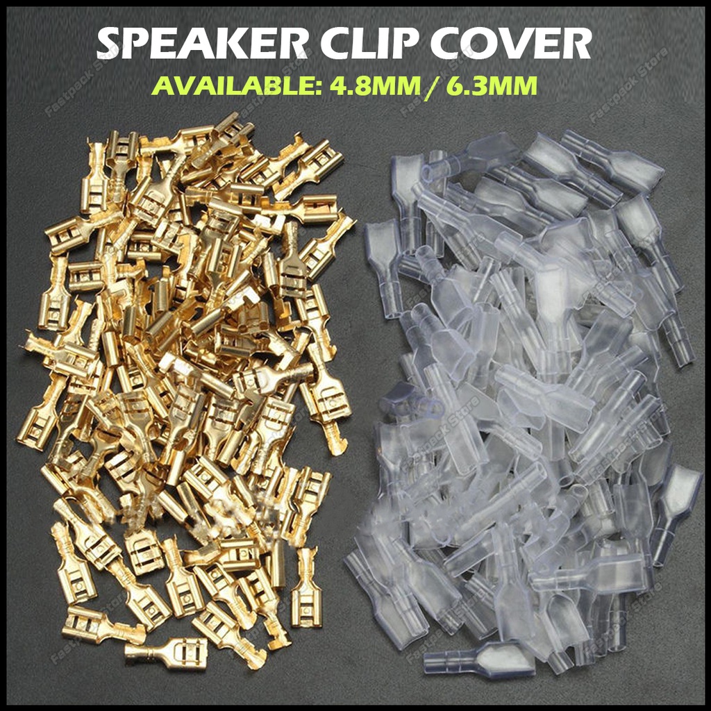 4.8mm 6.3 mm Female Speaker Clip Transparent Cover Crimp Terminal ...