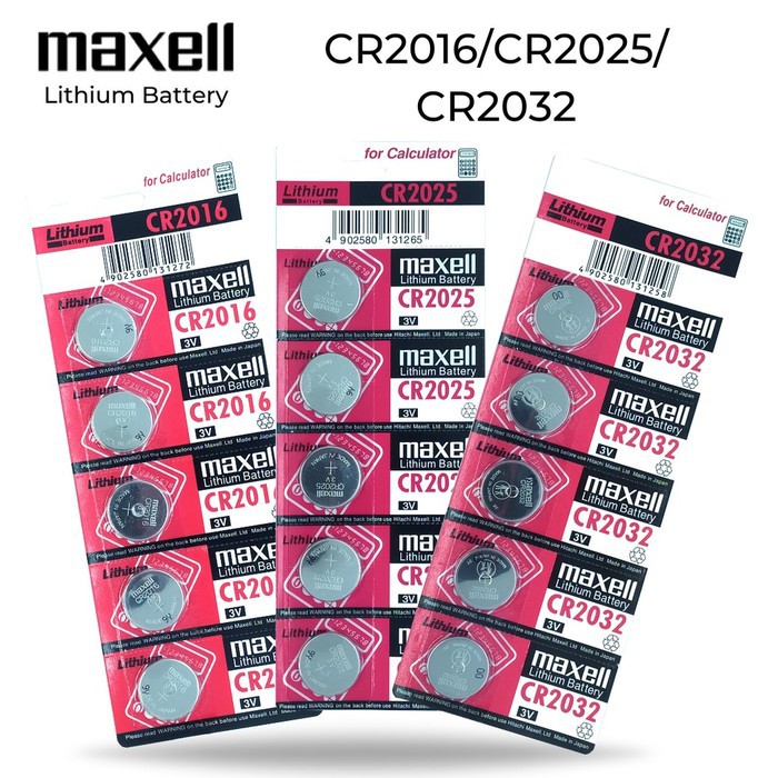 🇲🇾 [READY STOCK] MAXELL GENUINE CR2016 CR2025 CR2032 5PCS Button / Coin Cell Lithium Battery 3V ...