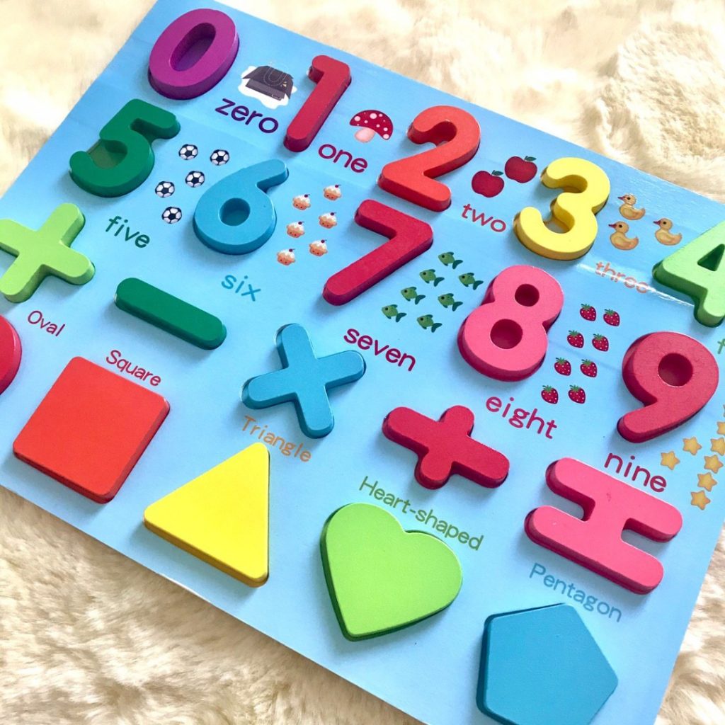 Educational Toys 3D Wooden Puzzle Number and Shape Puzzle Nombor dan ...