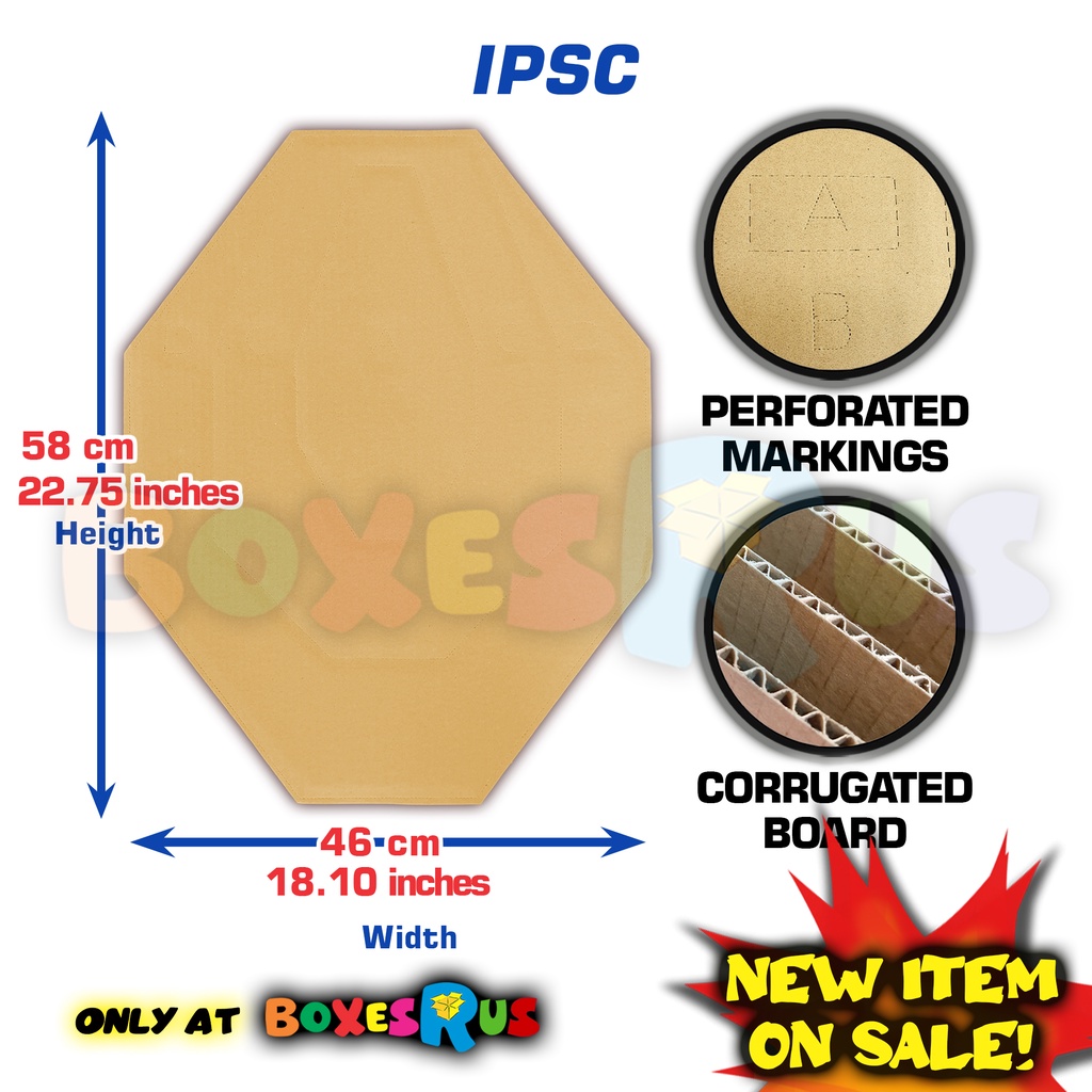 IPSC Target Board 5 PIECES Corrugated Board for Shooting by Boxes R Us ...