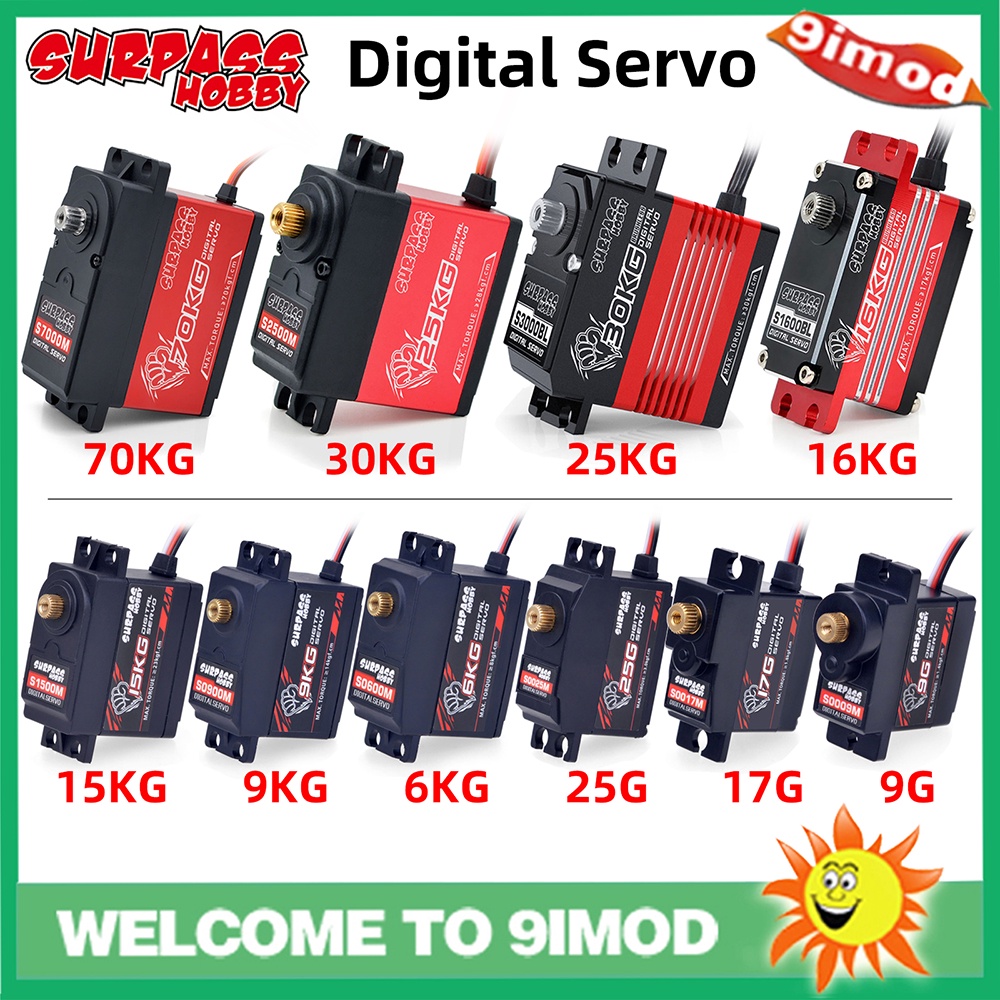 Surpass Hobby Digital Servo (9g/17g/25g/6kg/9kg/15kg/16kg/20kg/23kg/24kg/25kg/30kg/70kg ...
