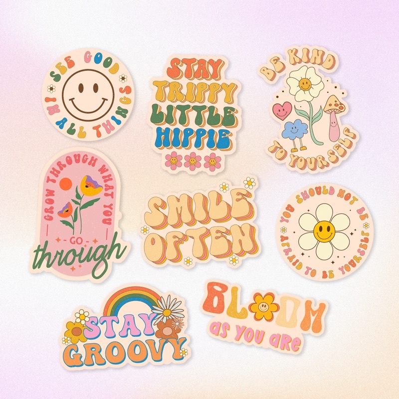 Positive Vibes Boho Bujo Vinyl Stickers Laptop Phone | Shopee Malaysia