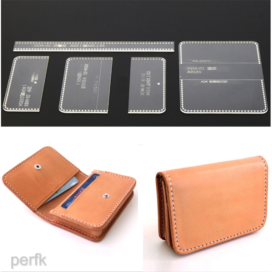 [PerfkMY] 5x/Set Clear Acrylic Wallet Pattern Stencil Leather Craft DIY ...