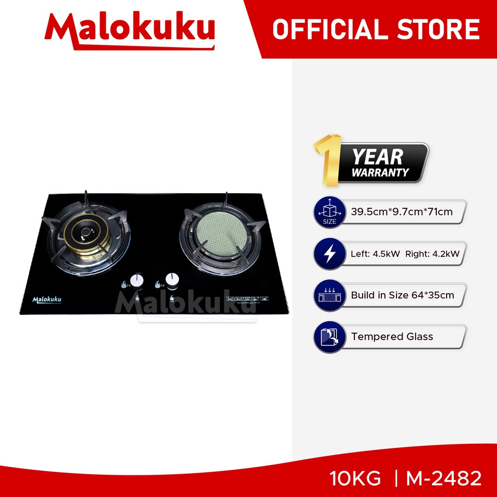 MALOKUKU M51204 Tempered Glass Gas Stove Burner Stove Hybrid Cooker ...