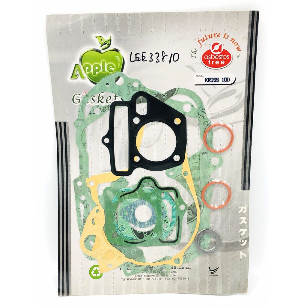 (100% ORIGINAL) APPLE GASKET MODENAS KRISS 100 COMPLETE SET GASKET ...