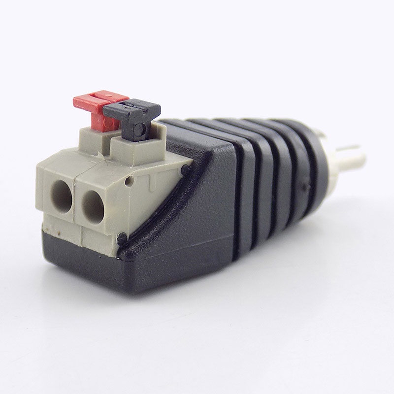 RCA Male Press Plug Audio A/V Connector Speaker Wire Universal Adapter ...