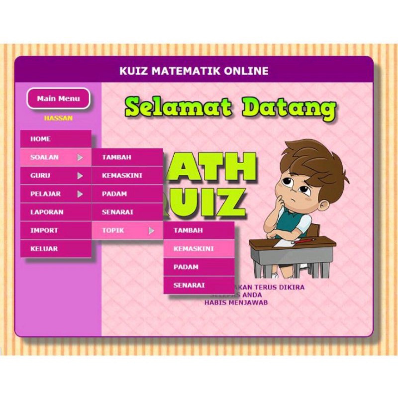 SCORE A+ TINGKATAN 5 PROJEK SAINS KOMPUTER KUIZ ONLINE SECARA LANGKAH ...