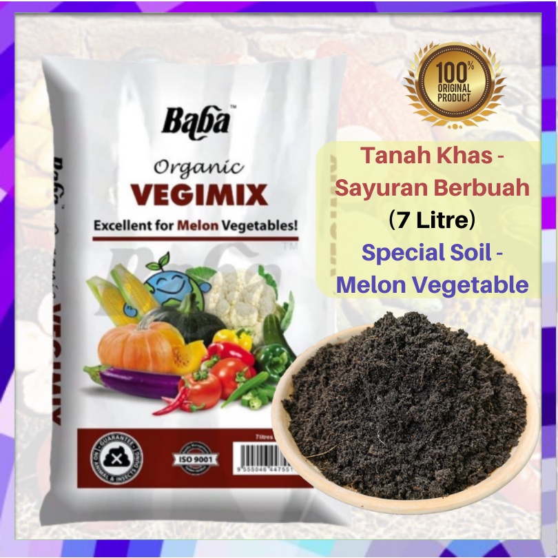 Baba Organic Vegimix - 7 Litre Soil (Ideal for Melon Vegetables) Tanah ...