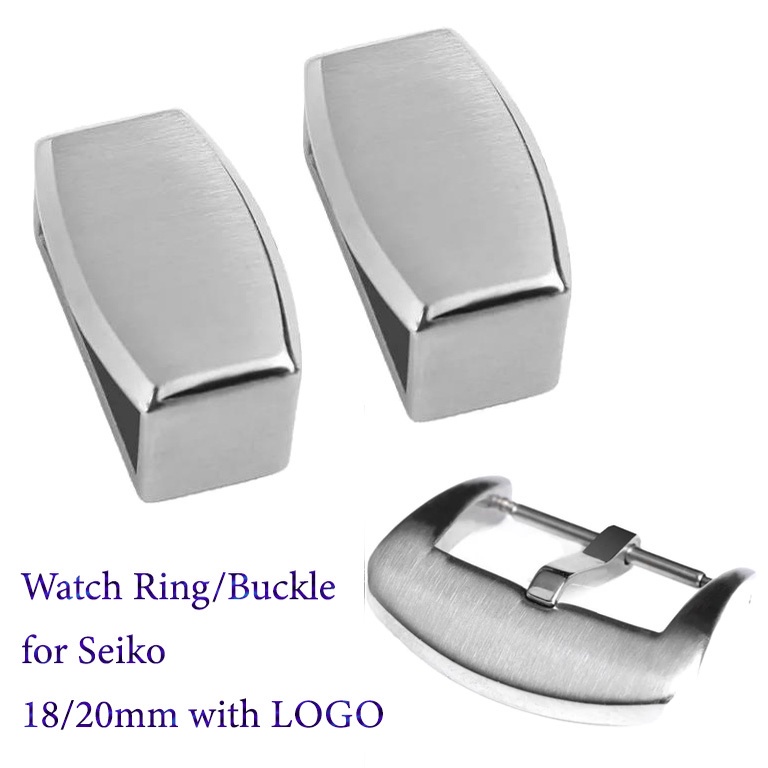 Watch Band Ring/Buckle for Seiko Silicone Strap 18mm 20mm Stainless ...
