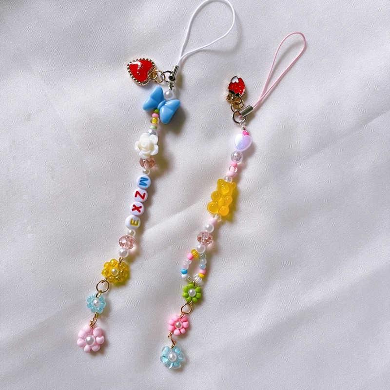 Cute Colourful Pastel Daisy Phone Strap Keychain Korean Inspired ...