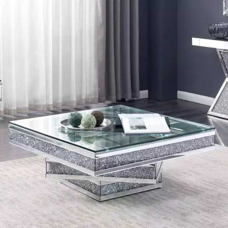Exclusive Coffee Table Square 3 Layer Crush Diamond meja console hiasan ...