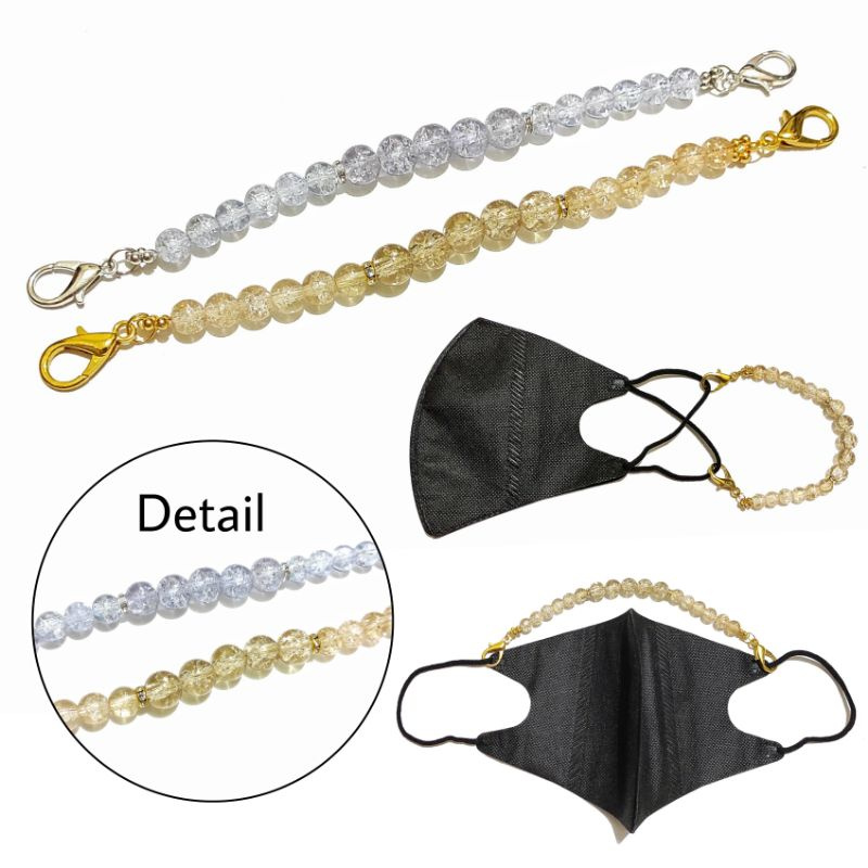 Hijab Mask Connector Mask Connector Strap Extender Sparkling Beads ...