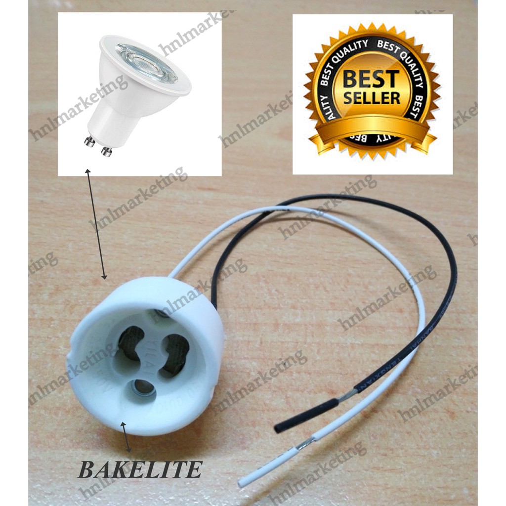 GU10 Socket LED Bulb Halogen Lamp Holder Base Ceramic Wire Connector | Shopee Malaysia