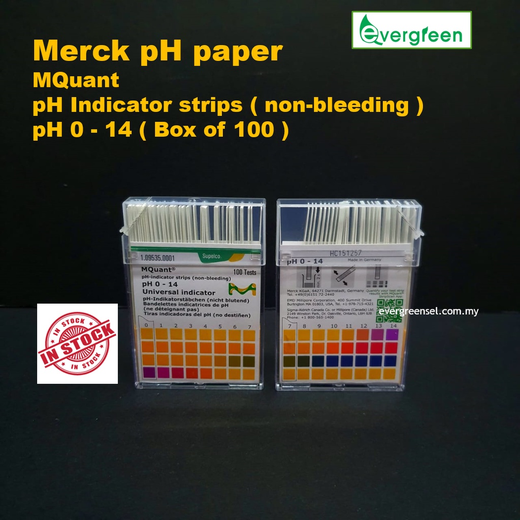 ( PROMO ) Merck pH paper 0 - 14 pH ( Box of 100 ) | Shopee Malaysia