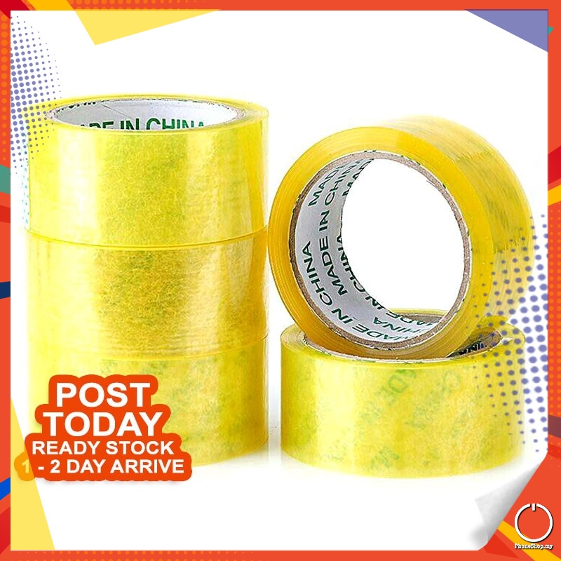 𝗔𝗗𝗛𝗘𝗦𝗜𝗩𝗘 𝗧𝗔𝗣𝗘𝗦 Yellow Transparent Cellophane Tape 48 mm x 100 Meter Big ...