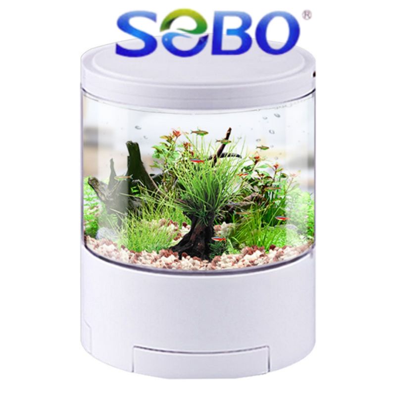 SOBO Mini Aquarium Q1 Q2 Tank LED Pump Complete Set Filter Water Pump akuarium kecil set ...