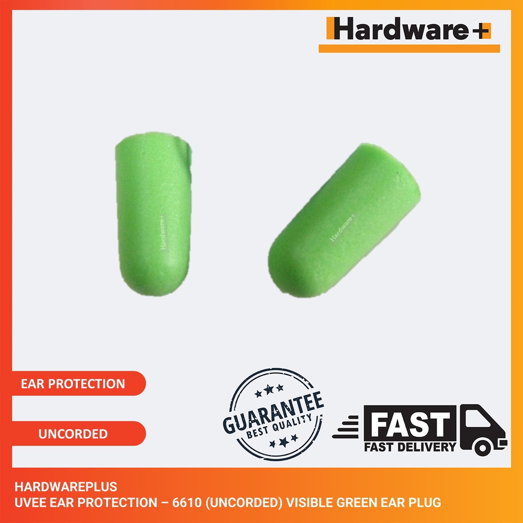 [HARDWAREPLUS] UVEE 6610 Ear Protection (Uncorded) Visible Green Ear ...