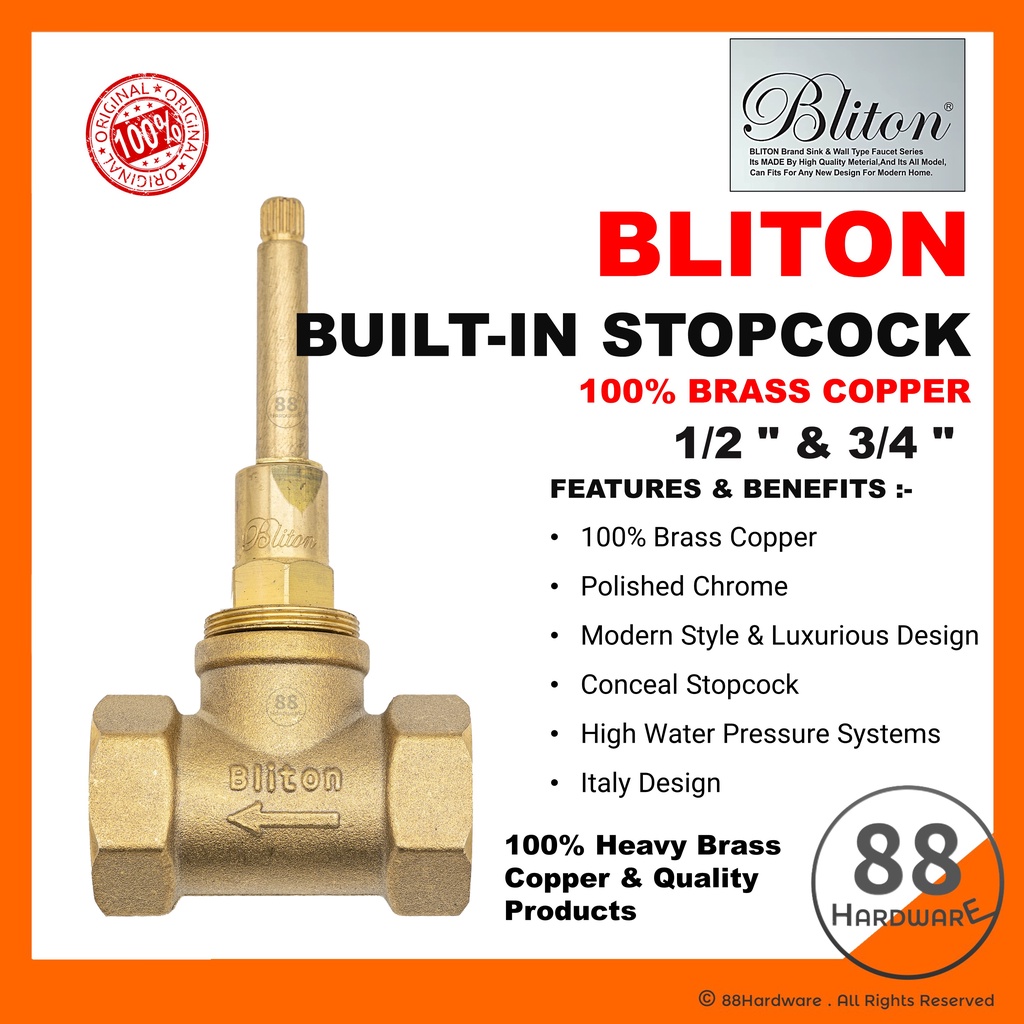 BLITON FULL BRASS stopcock stopcock shower stopcock valve stop valve ...