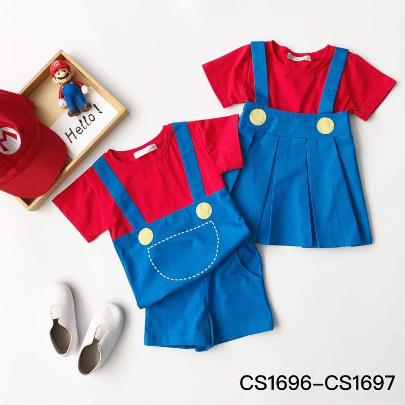 Super Mario Clothing Set With Hat | Shopee Malaysia