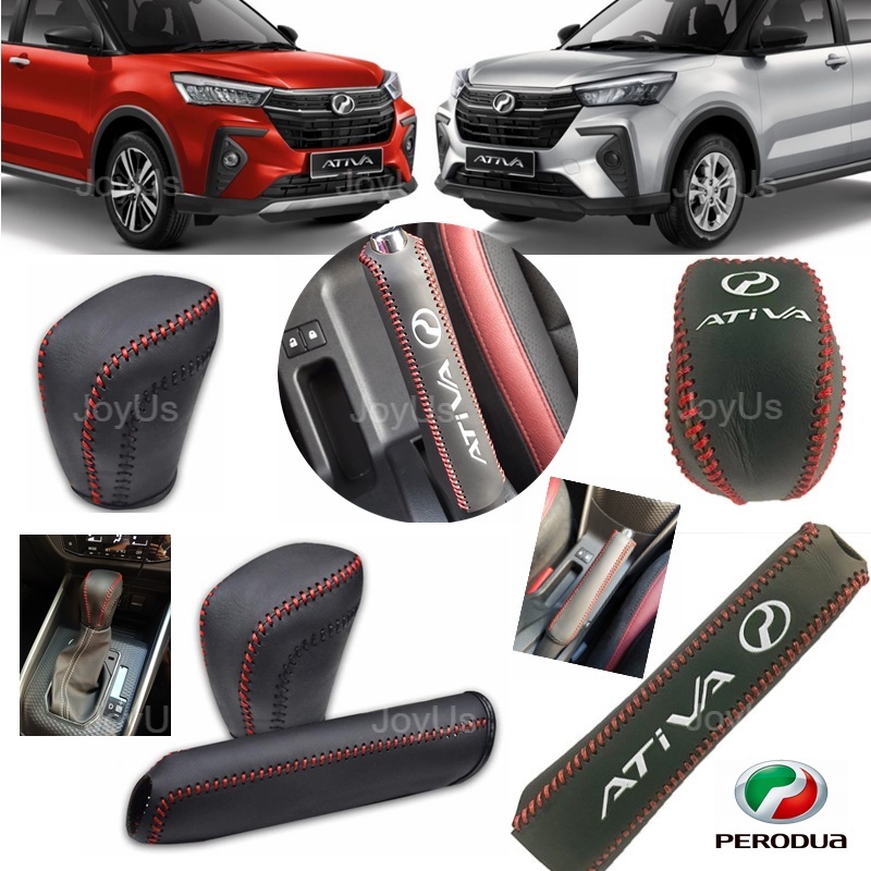 Perodua Ativa Leather Gear Knob Handbrake Cover Gear Protector Car ...