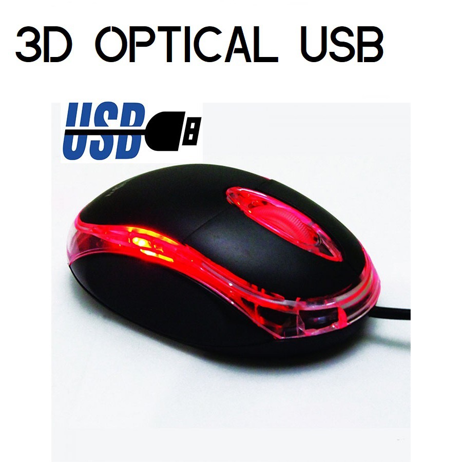 3D USB WIRED OPTICAL MOUSE. Like M100R M170 M330 B100 M800 SALPIDO M220 ...