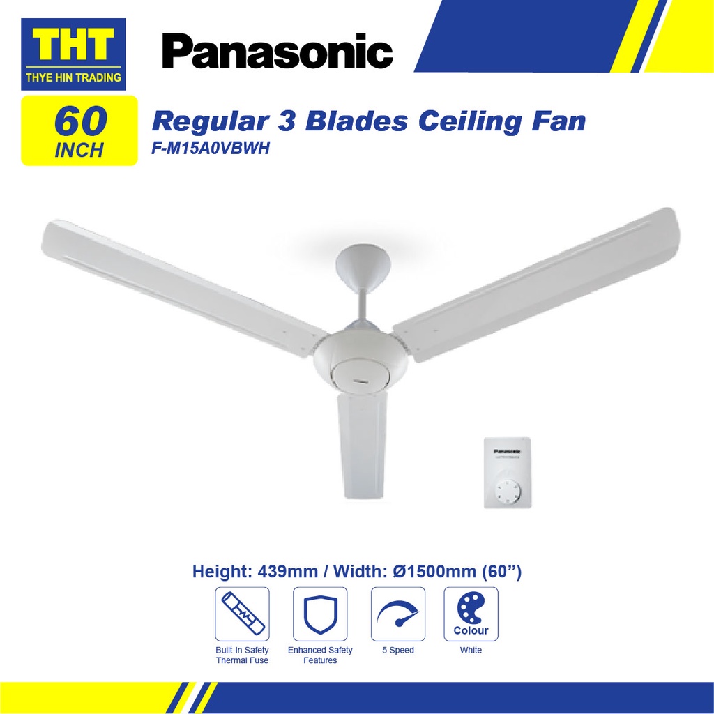 Panasonic 60" Ceiling Fan FM15A0 White Color / Brown Color (TWIN PACK ...