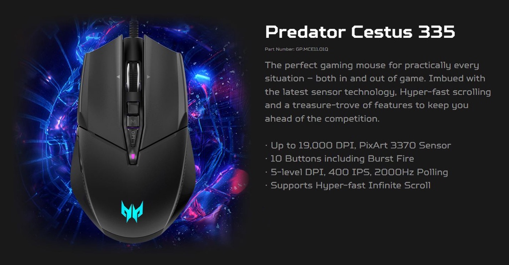 Acer Predator Cestus 335 Gaming Mouse | Shopee Malaysia