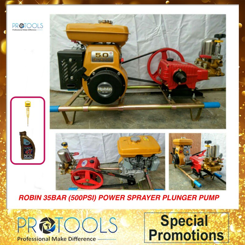 ROBIN 5HP 35BAR (500PSI) HEAVY DUTY POWER SPRAYER PLUNGER PUMP ...