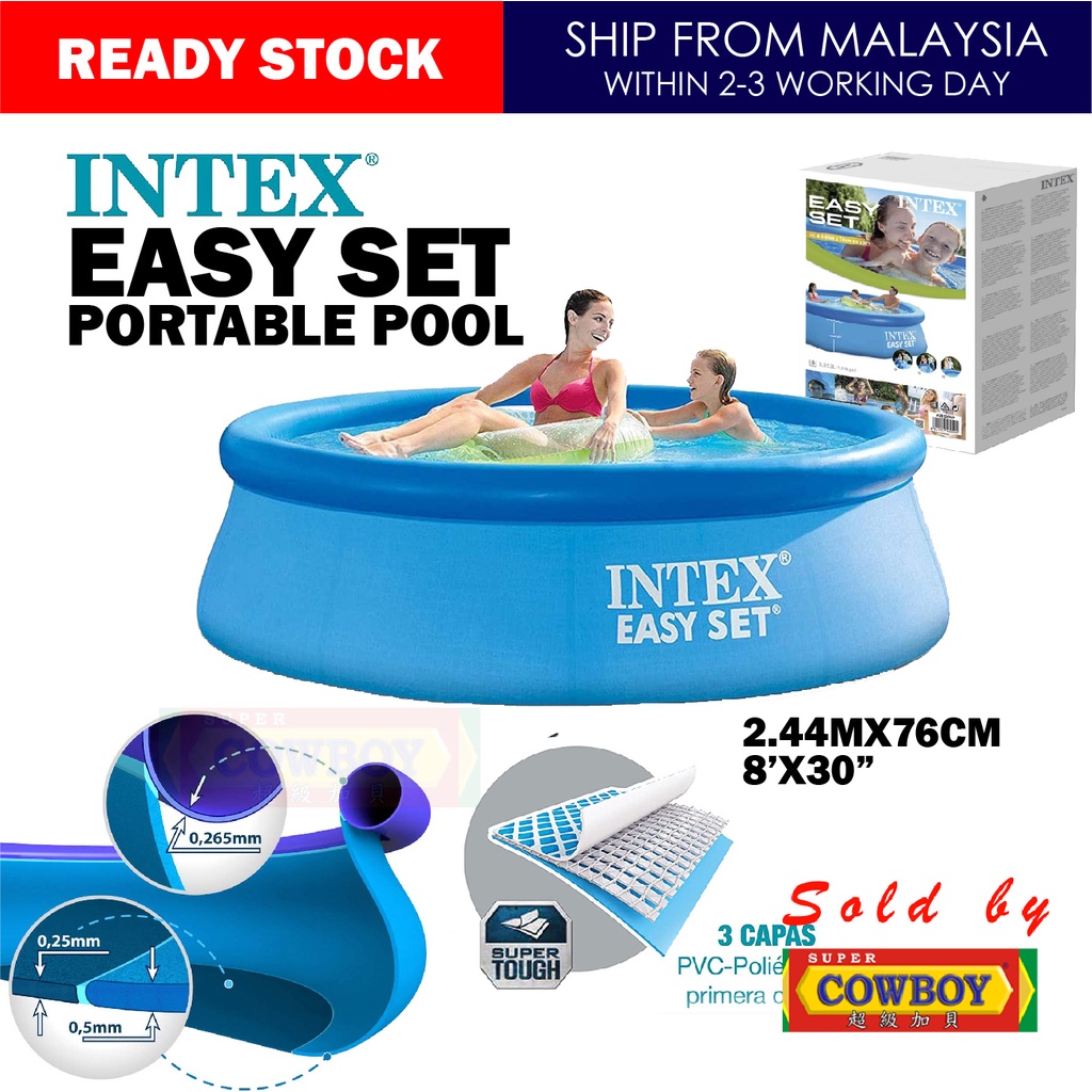 Intex Swimming Pool Kolam Renang Portable Easy Set 28110NP | Shopee ...