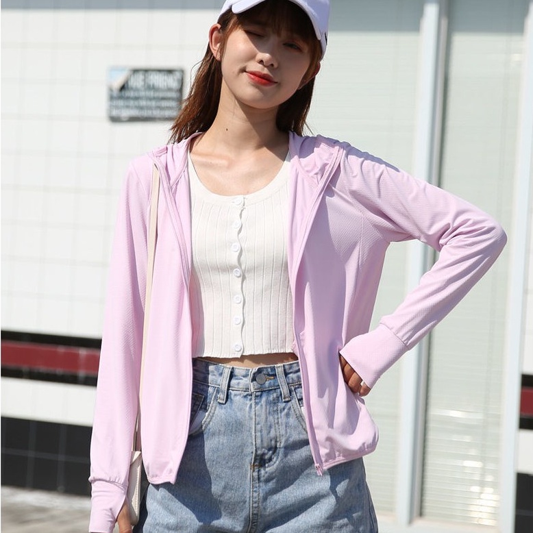 UPF 50+ UV Sun Protection Women's Clothing Zip Up Hoodie Long Sleeve Fishing Running Hiking ...