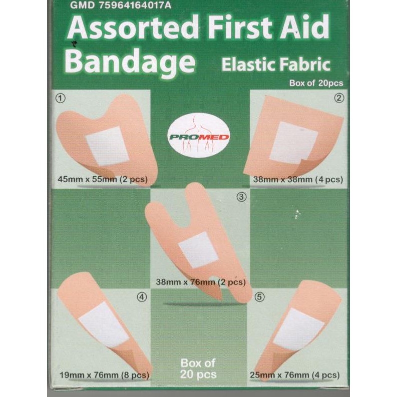 ASSORTED ELASTIC FABRIC FIRST AID BANDAGE 20's [EXP: 09/2028] | Shopee ...