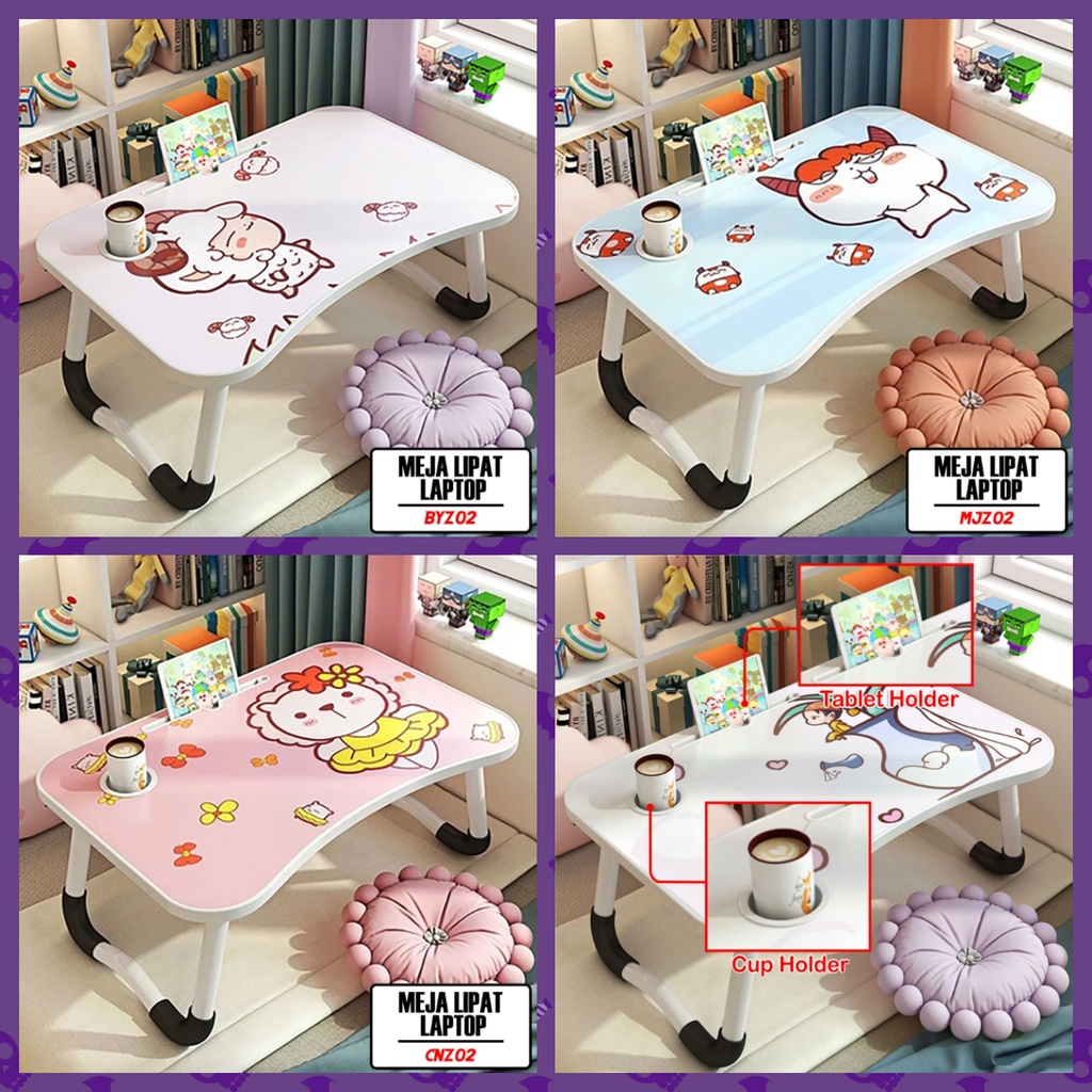 Laptop Folding Table And Multipurpose Study Cartoon Animation Character ...