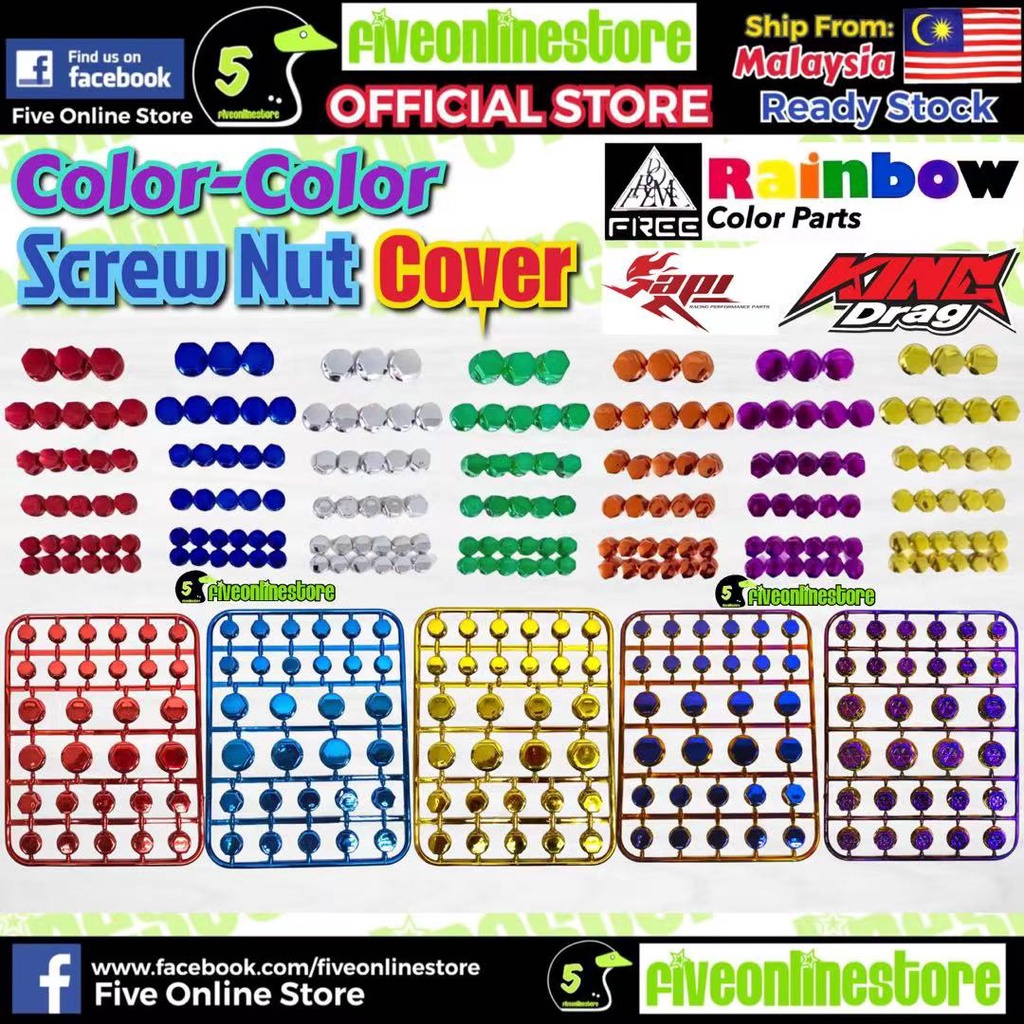 King Drag Screw Nut Cap 30Pcs Screw Cover Titanium Bolt Cap Skru ...