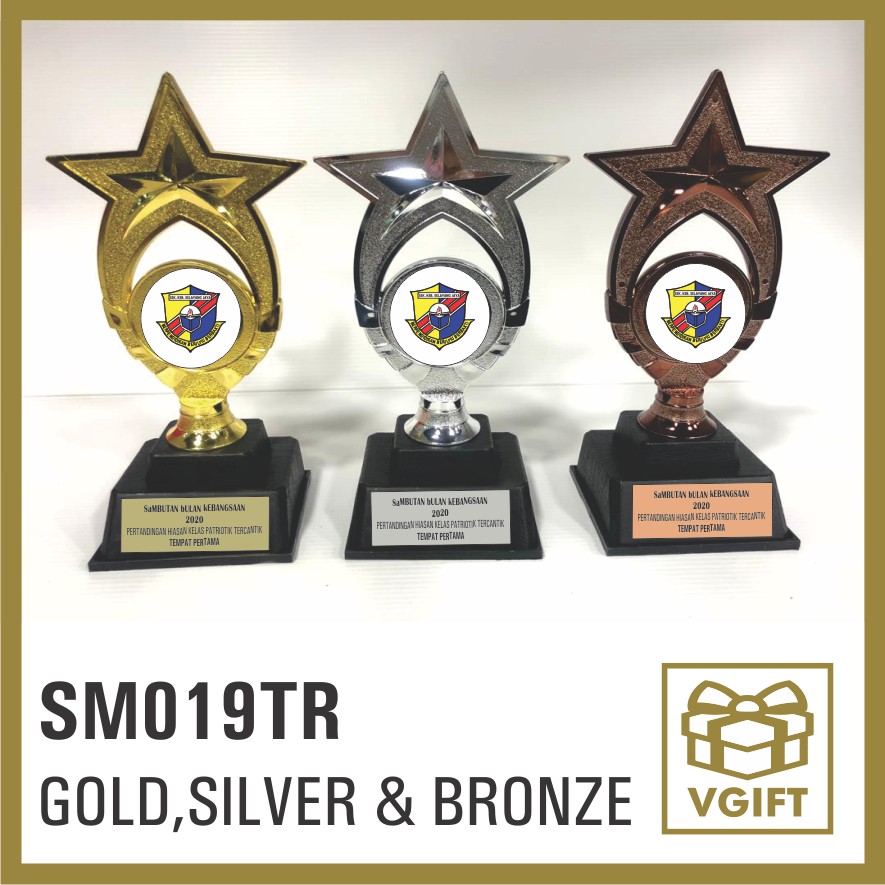 PLASTIC Trophy SM019TR + LABEL + LOGO ( HADIAH SUKAN DAN HADIAH ...