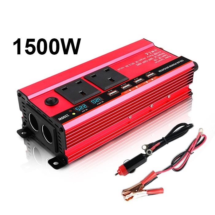 Collab UK 3 pin plug 1500W LED car invert sine wave power inverter 12V ...