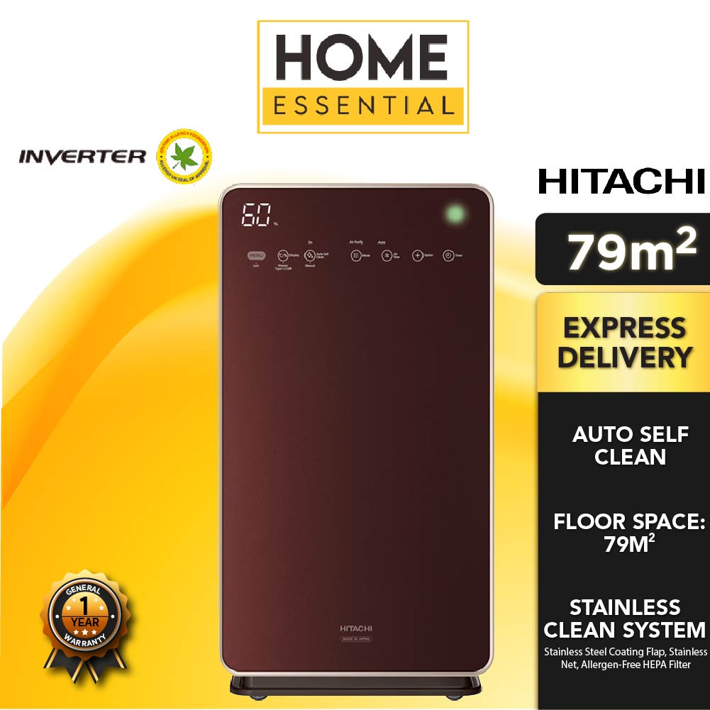 Hitachi Air Purifier Glass Panel Humidifying Inverter (79m2) EP-L110E ...