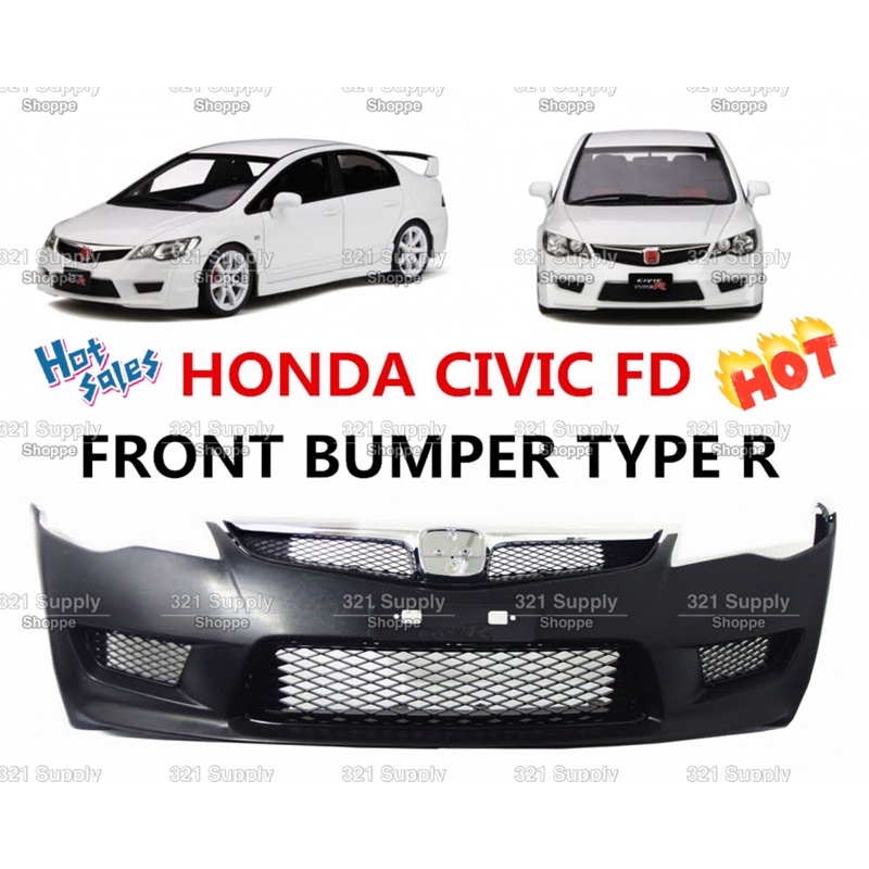 🔥 CIVIC FD 2008-2012 FRONT BUMPER TYPE-R / BUMPER DEPAN GRILLE Boleh ...
