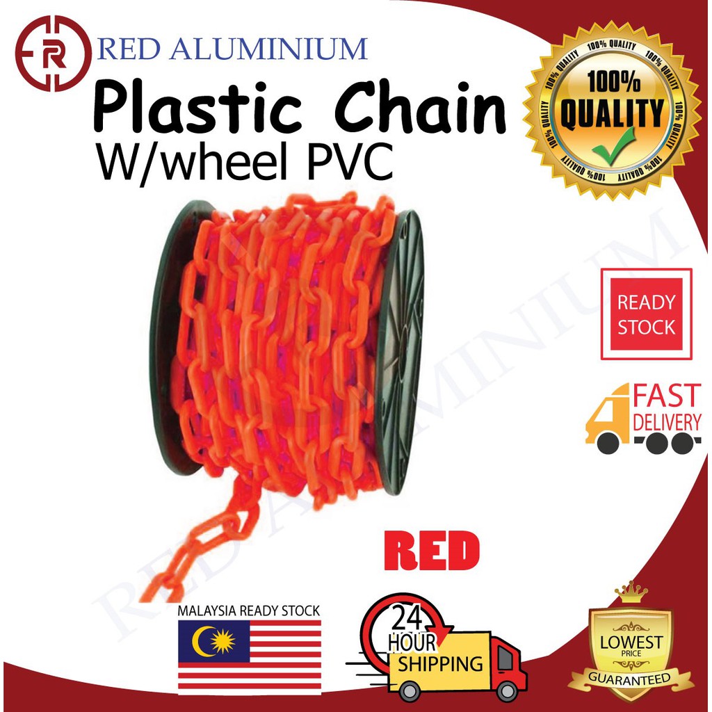 Plastic link Chain PVC rantai plastic berwarna Yellow Red Green White ...