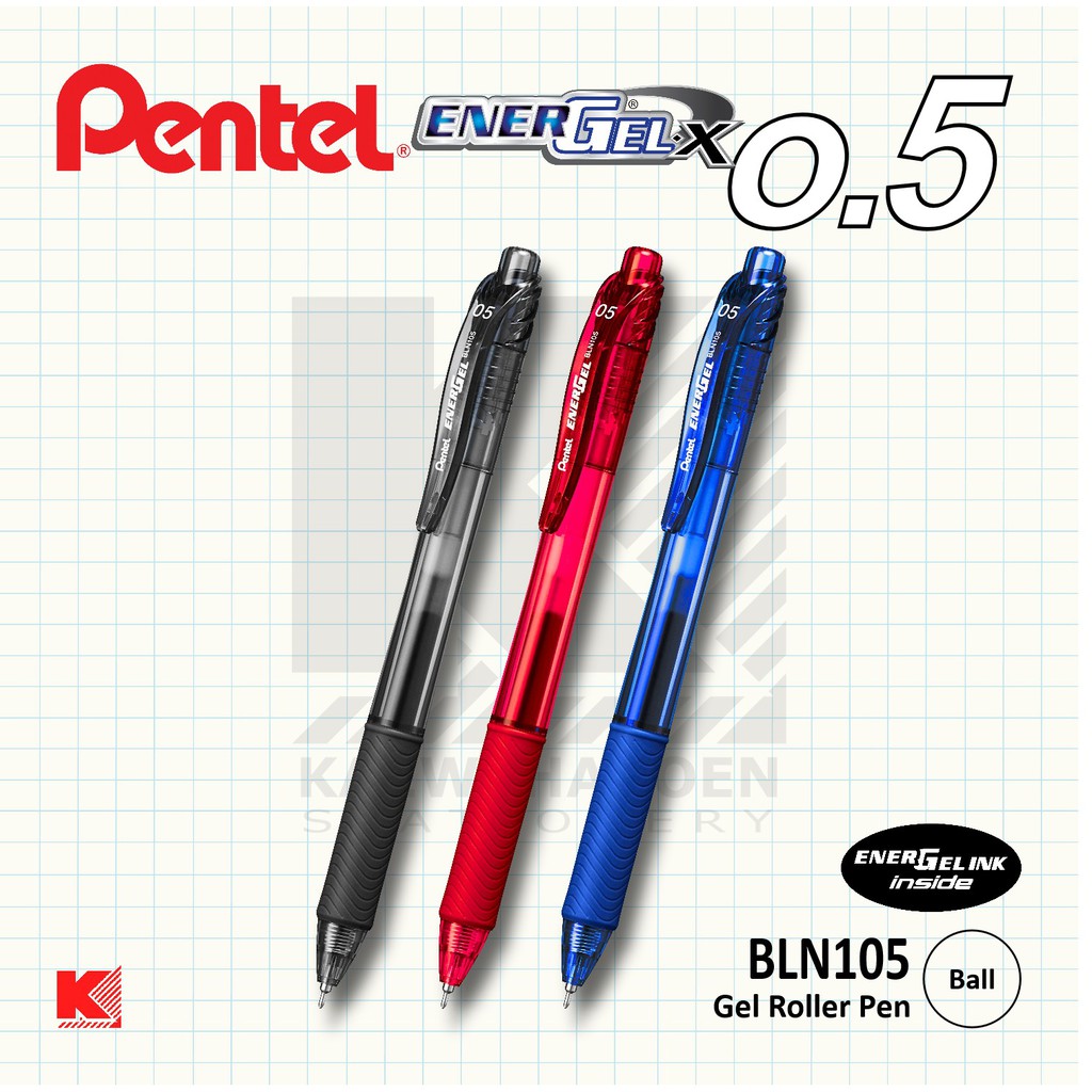 Pentel EnerGel-X BLN105 Gel Pen 0.5 (3 Colors) | Shopee Malaysia