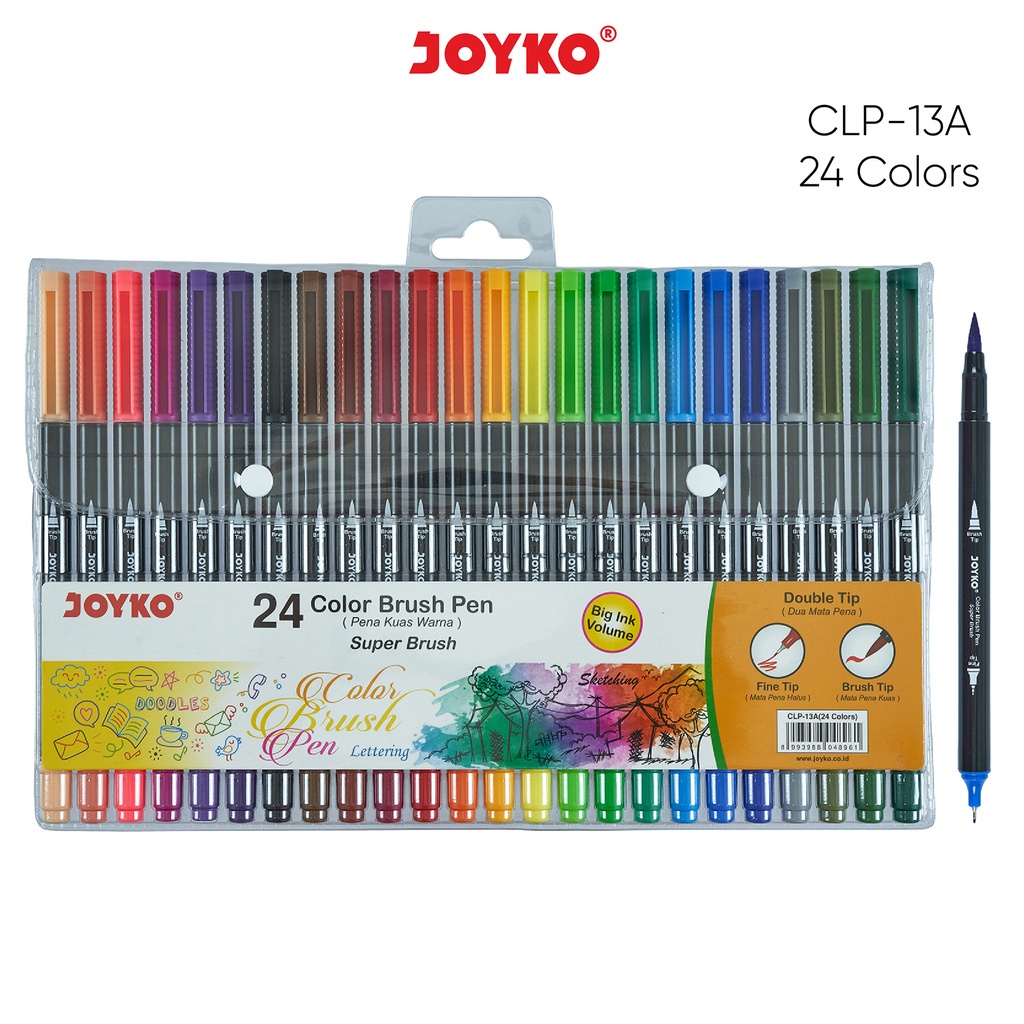 Joyko Color Brush Pen (24 Colors) CLP-13A | Shopee Malaysia