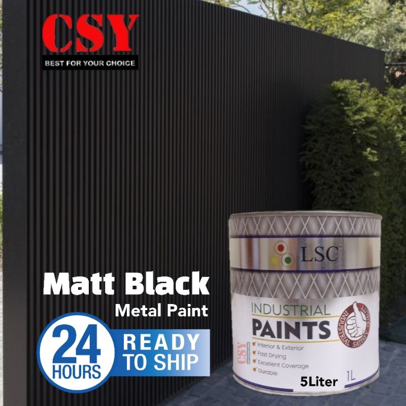 5LITRE LSC BLACK MATTE PAINT FOR WOOD AND METAL | Shopee Malaysia
