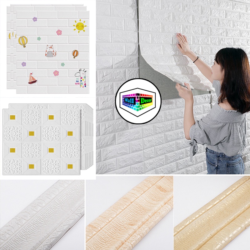 Wd Wallpaper 3D Foam Sticker Premium Color Wall Paper Character ...
