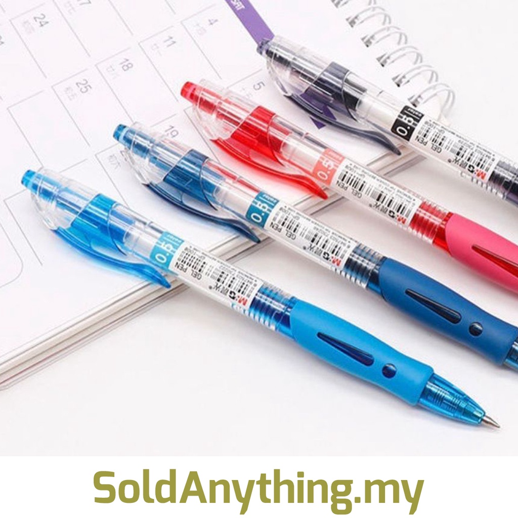 【READY STOCK】1 pcs 0.5mm Gel Pen Black Pen Blue Red Pen Ballpoint Pen ...