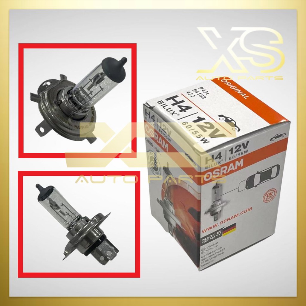 💯 ORIGINAL 💯 Osram H4 12V 60/55W P43T Halogen Bulb (64193) - Made In ...