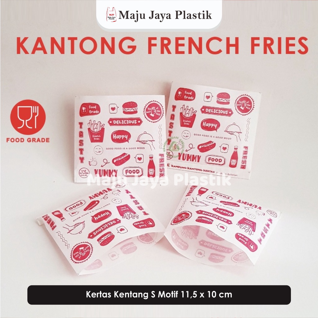 PUTIH 100pc Paper Bag Potato Pok Pok Grade Paper Bag 13x12.5cm 11x10 ...