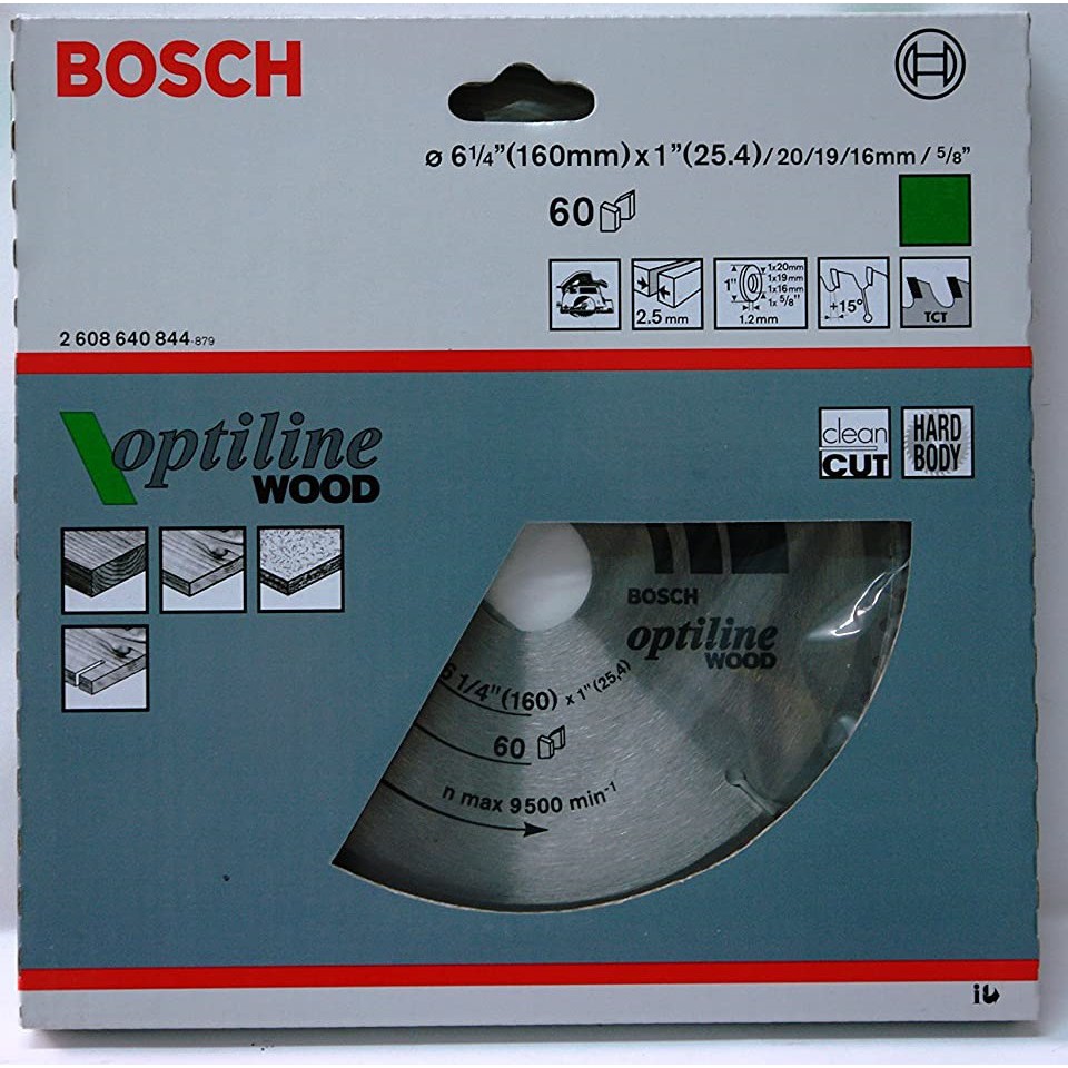 BOSCH 6 1/4" TCT CIRCULAR SAW BLADE EXPERT FOR WOOD 24T(2608640842)/40T ...