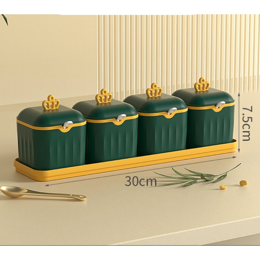 Crown seasoning pot drawer type seasoning box set condiment storage ...